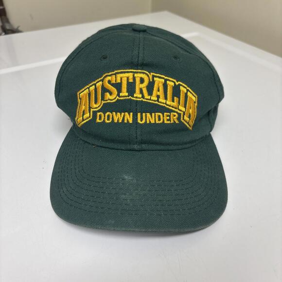 Accessories | Vintage Australia Down Under Hat Green Gold Embroidered ...